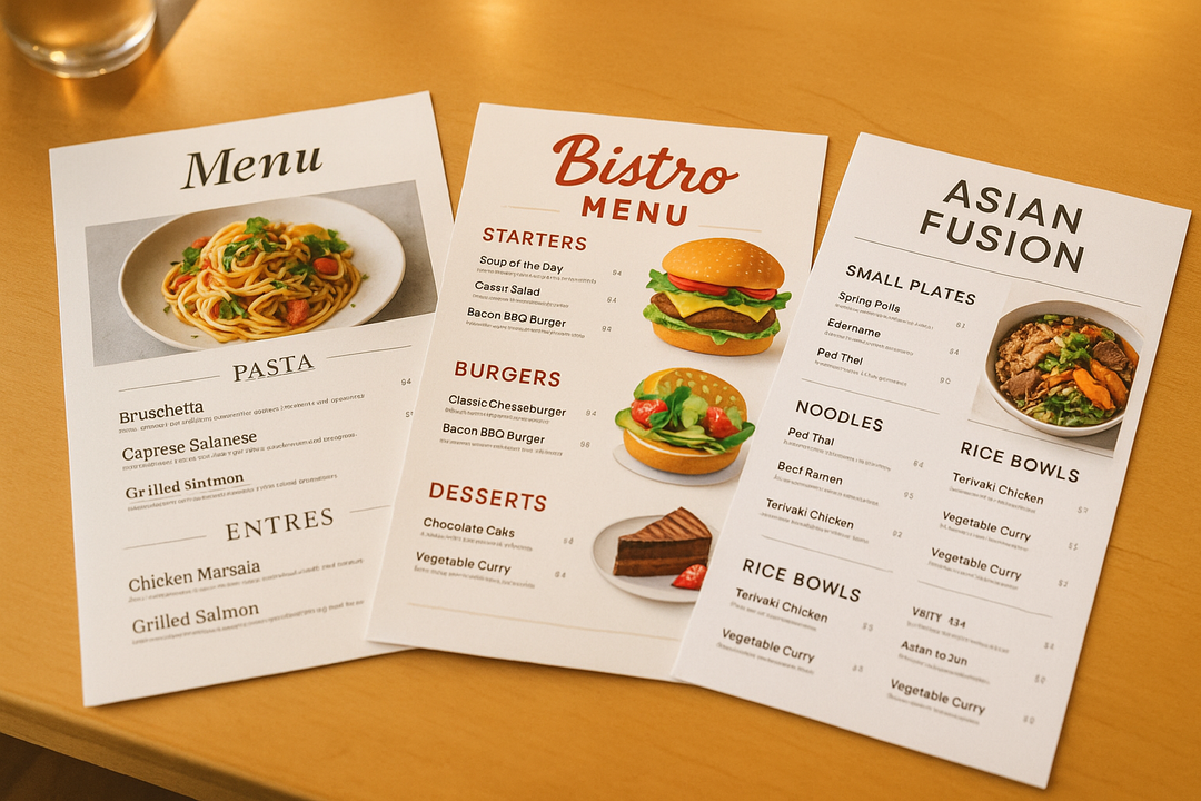 Disposable Restaurant Menus — Single-Use Printing | Vital Print Shop ...
